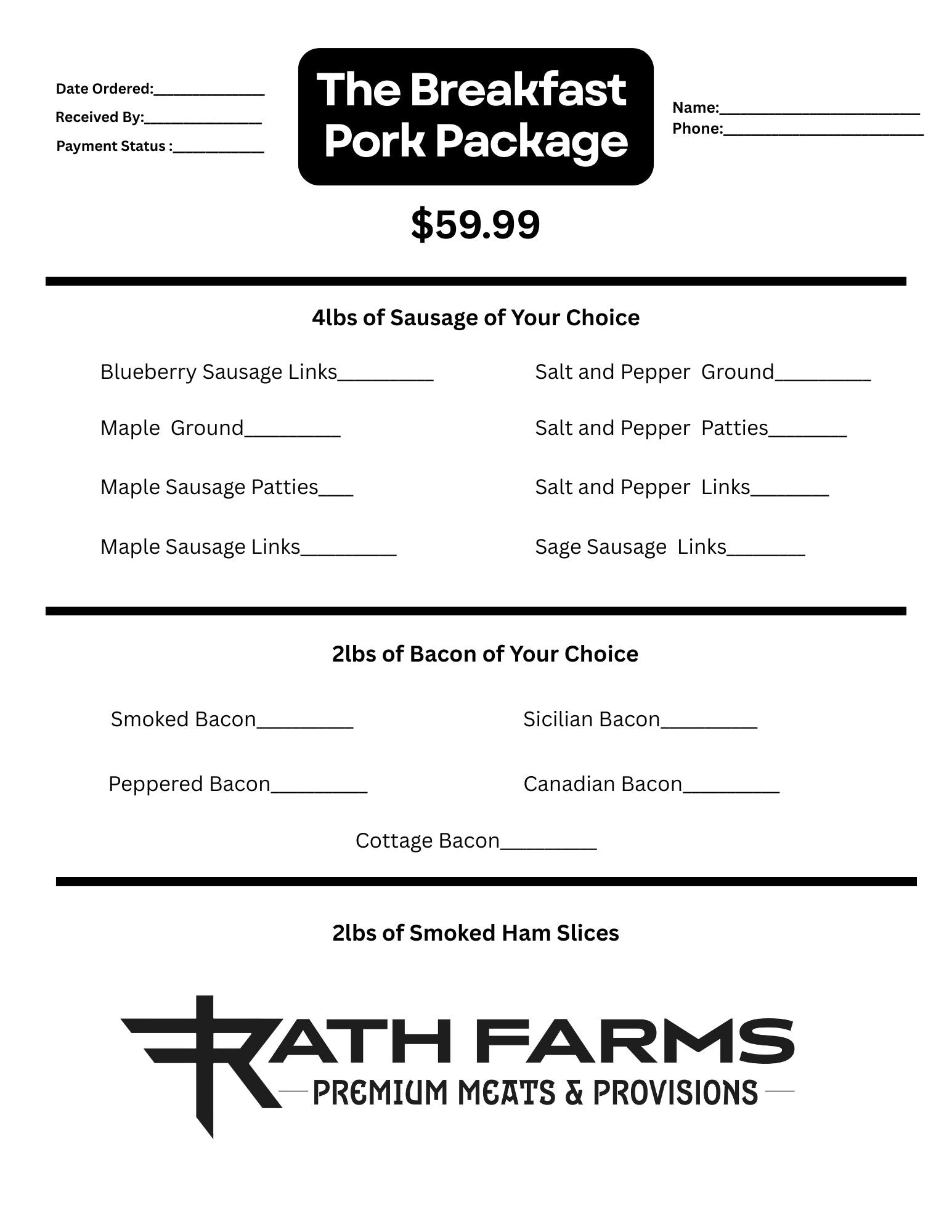 The Breakfast Package – Rath Farms Meats